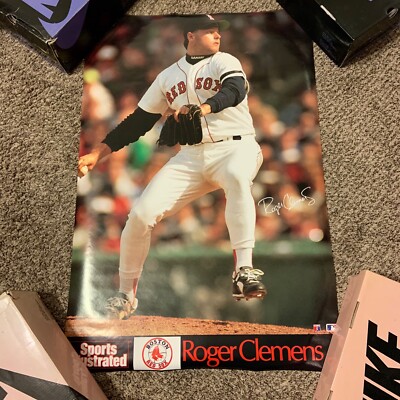 Vintage 90s MLB Baseball Boston Red Sox Rodger Clemens Poster 23x35 | eBay