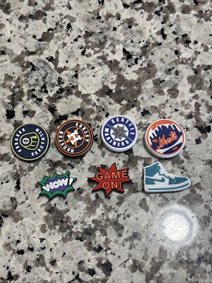 MLB & Sports Jibbitz Lot Of 7. Nike Jordan Shoe Mets Astros Brewers ...