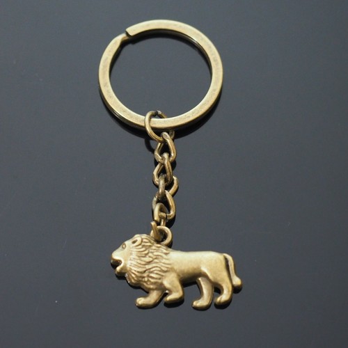 2x PCS - Bronze Lion Pendant Keychain Key Ring Chain Growling Zoo ...