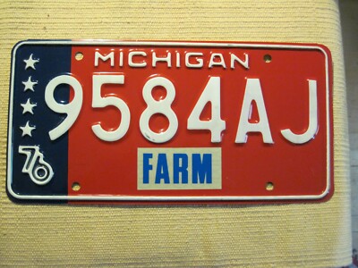 Michigan 1976 Farm license plate. | eBay
