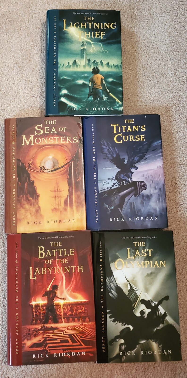 FIRST EDITION PERCY JACKSON Complete Set Original HARDCOVER Books | eBay