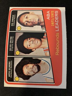 1972-73 Topps ABA Rebounds Leaders Gilmore, Julius Erving, Daniels #263 ...