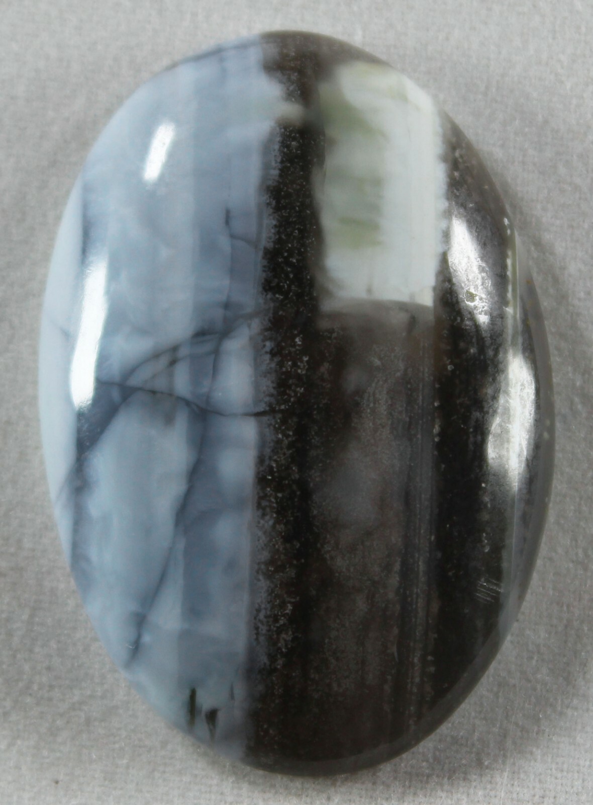 Natural Oregon Owyhee Banded Blue Opal 37 x 25mm / 8g Oval Cabochon ...