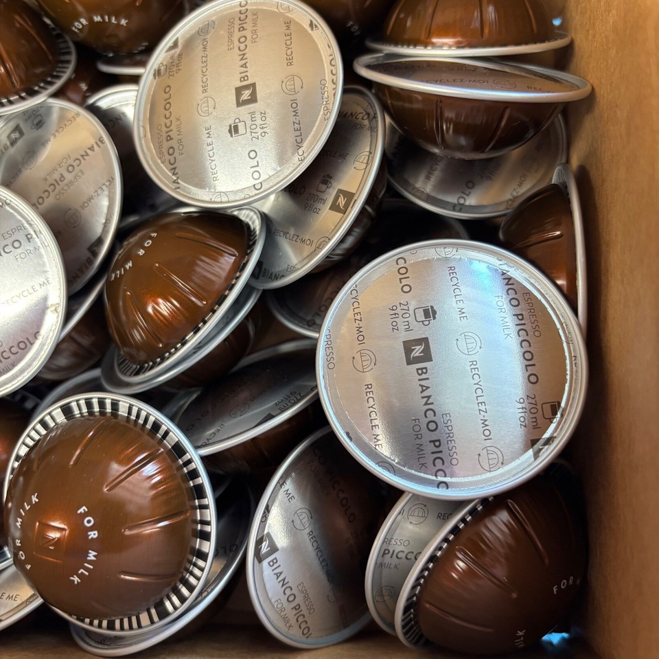Nespresso Vertuo Bianco Piccolo Dark Roast Espresso Pods Brews 1.4oz ...