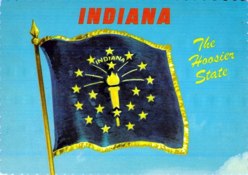 Vintage Postcard Indiana The Hoosier State- Flag- Unposted M1 | eBay