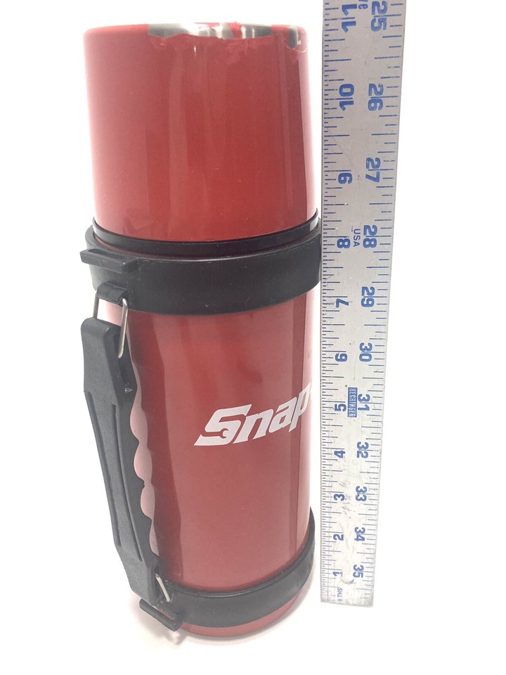 Vtg Snap-On Thermos Red 32 oz Hot & Cold Style Vacuum Bottle Used Dad ...