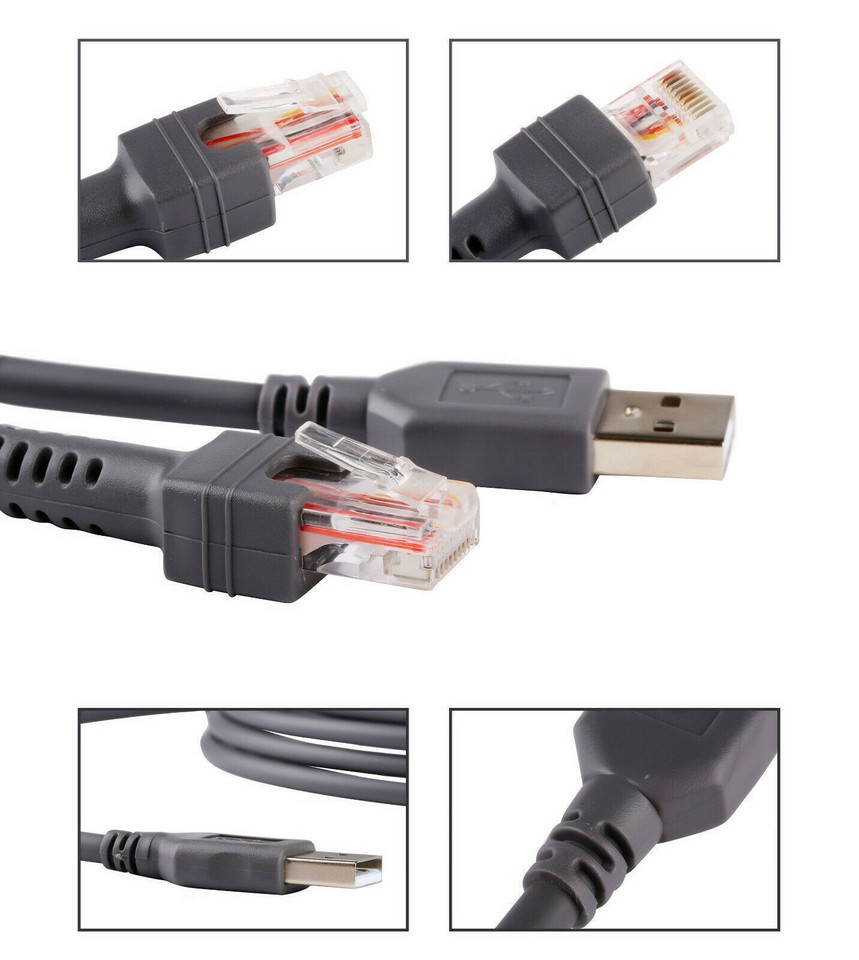 6.6ft USB Cable Cord Plug Wire For Symbol Barcode LS4008I LS4208 LS3008 ...