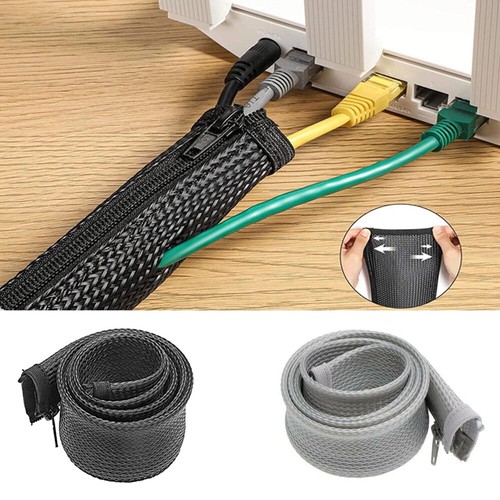 Cable Tidy PC TV Wire Organising Wrap Weave Office Home Cable Binding ...
