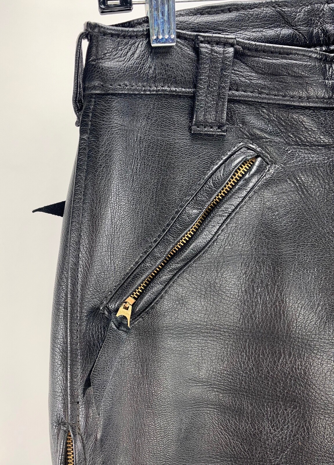 VINTAGE LANGLITZ LEATHER MOTORCYCLE RIDING PANTS JACK… - Gem