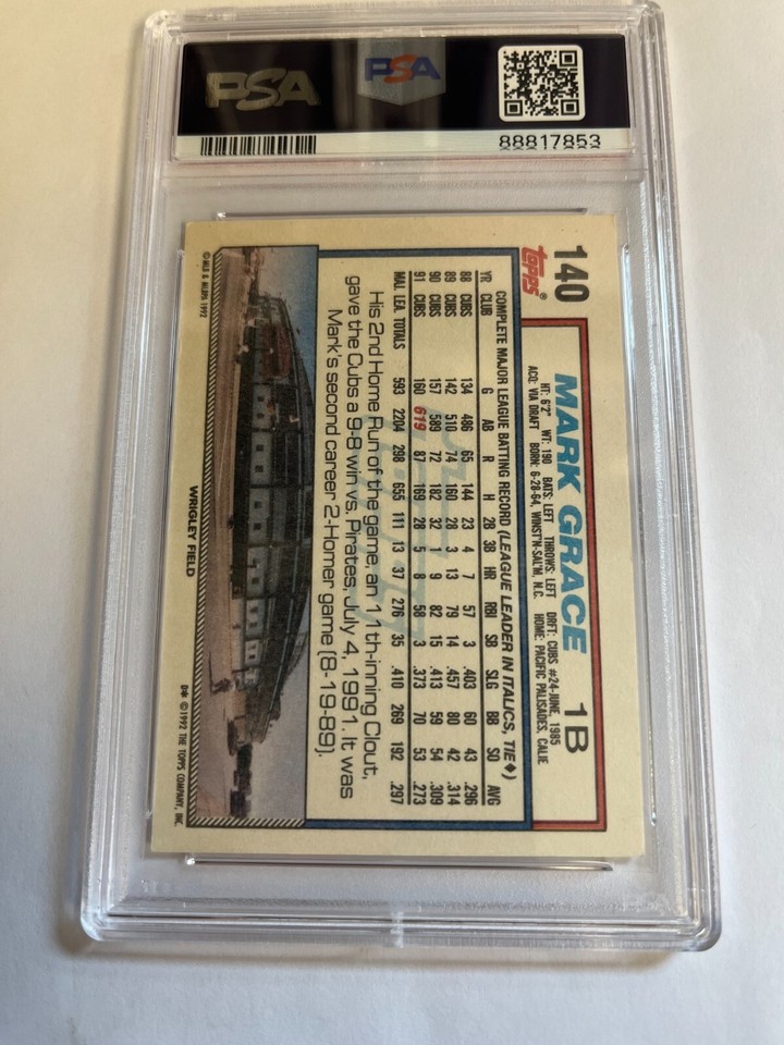 1992 Topps Mark Grace #140 NM PSA 7 | eBay