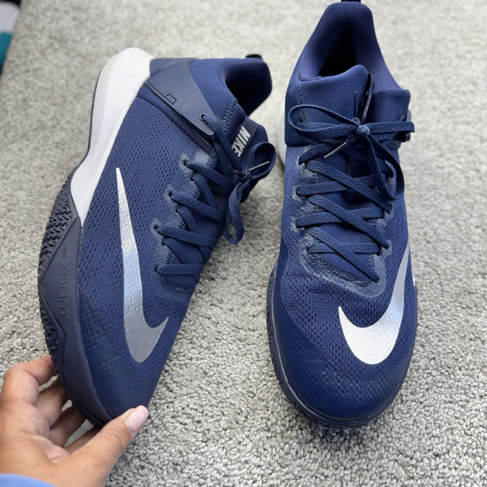 Nike Zoom Shift Low TB Men’s Blue Navy Basketball Shoes Sz 17 #942802 ...