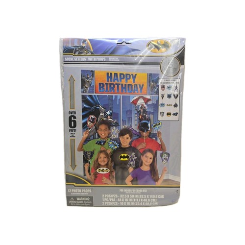 BATMAN Wall Banner Scene Setters Giant 5 Pc Set With / 12 Photo Props ...