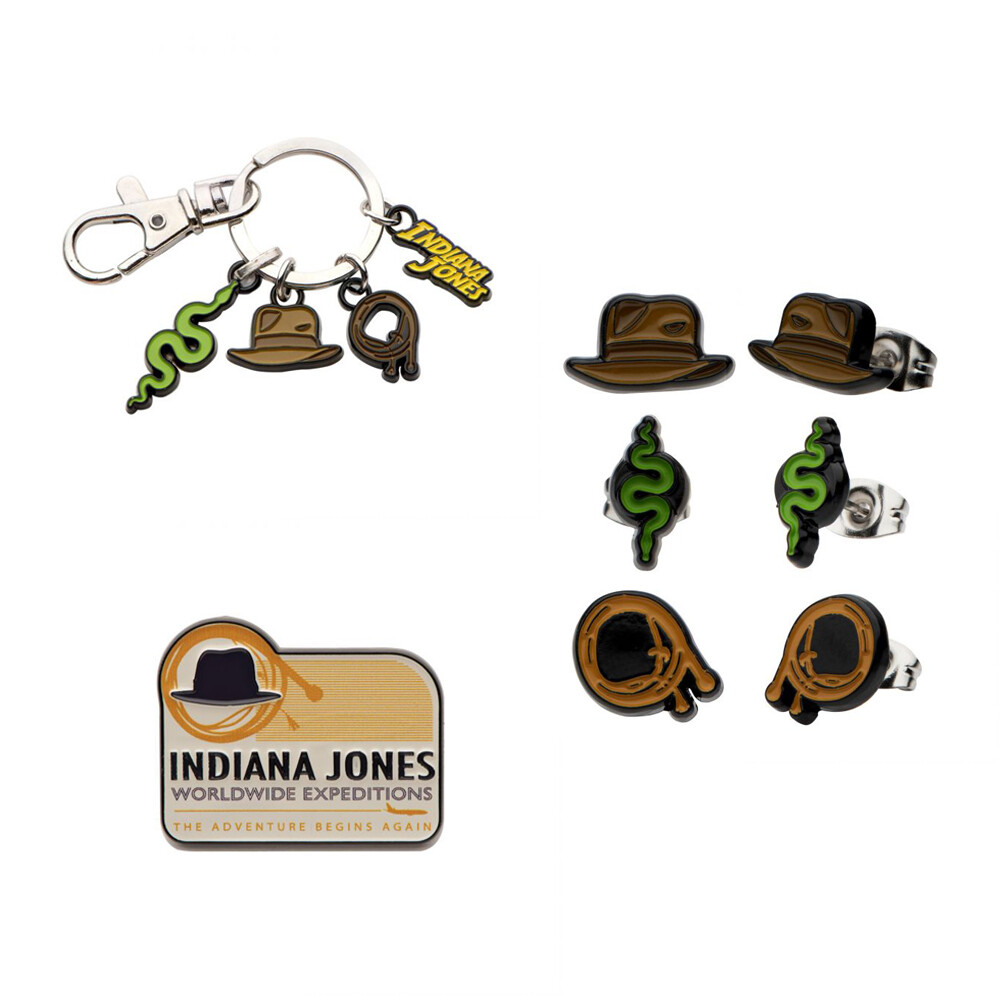 Indiana Jones Dial of Destiny Bundle, Expeditions Pin Charms Keychain ...