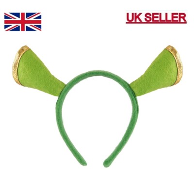Green OGRE SHREK ORC Ears Headband Unisex Fancy Dress Accessory | eBay