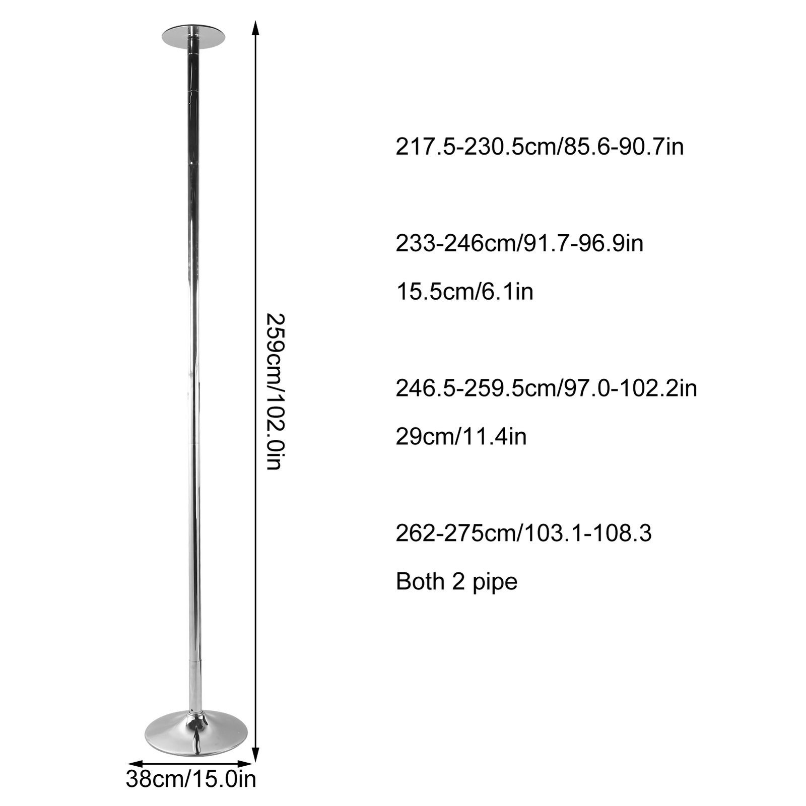 Dancing Pole Full Kit Portable Exercise Home GYM Dance Static Stripper ...