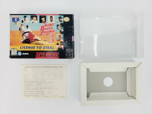 Super Bases Loaded 3 - SNES Nintendo Game Box w/Case & Feelies (1995 ...