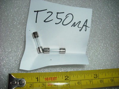 2x T250mA 20mm glass fuse slo blo slow blow half amp 6mm small 250mA ...