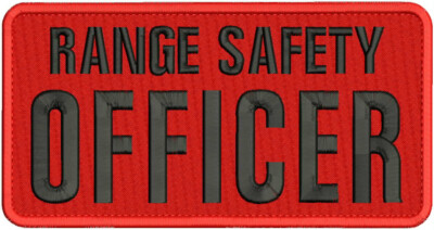 RANGE SAFETY OFFICER EMB PATCH 10X5 HOOK ON BACK RED/Black | eBay