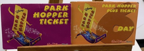 (2) WALT DISNEY WORLD PARK HOPPER PLUS TICKET CARD HOLDERS/GUIDE | eBay