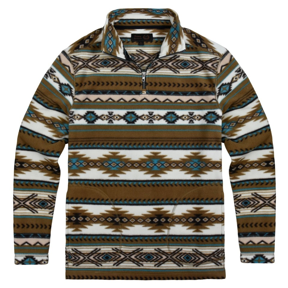 Victory Outfitters Men's 1/4 zip pullover Aztec Fleece | eBay