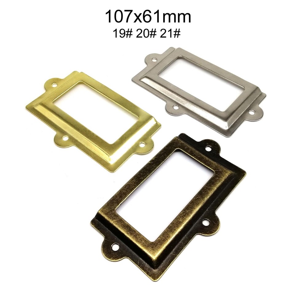 12pcs Cabinet Drawer Door Box Tag Label Pull Frame Handle File Name ...