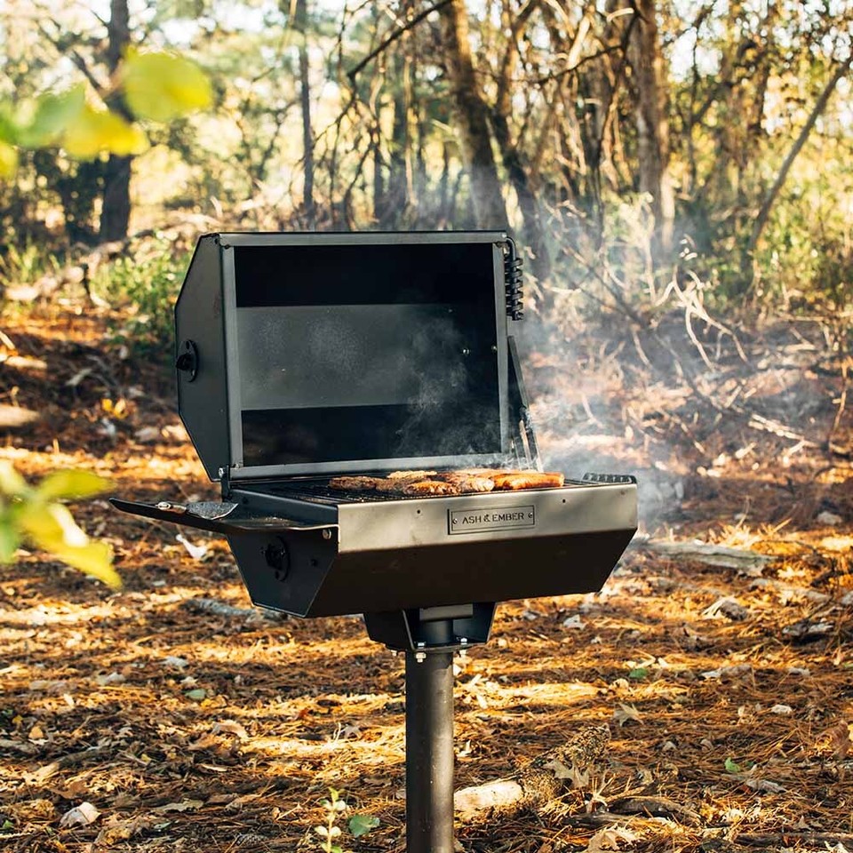 Ash & Ember Park-Style Grill/Smoker, 390 Sq. Inch Charcoal Grill with ...