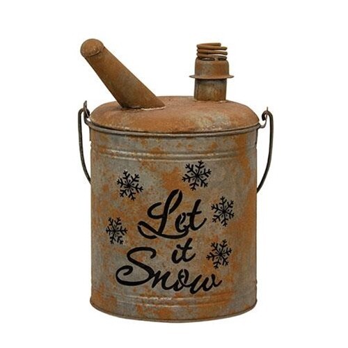 Let It Snow Gas Cans, Primitive Rustic Gas Cans, Rustic Winter Decor ...