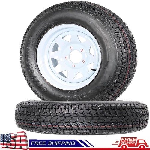2 Pack ST175/80D13 Trailer Tires 175 80 13 Trailer Tire 5 Lug 6 Ply ...