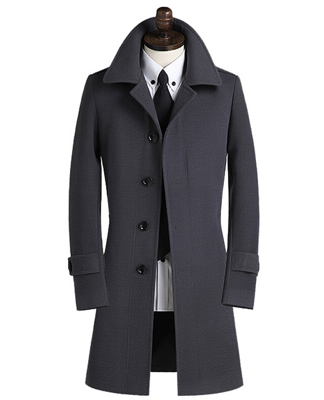 England Retro Mens Slim Fit Wool Coat Business Formal Winter Jacket ...