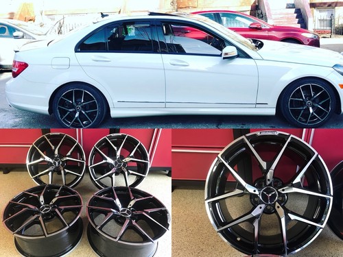 17 INCH MERCEDES C63 NIGHT EDT RIMS WHEELS 17/8 SET4 NEW FITS C300 C250 ...