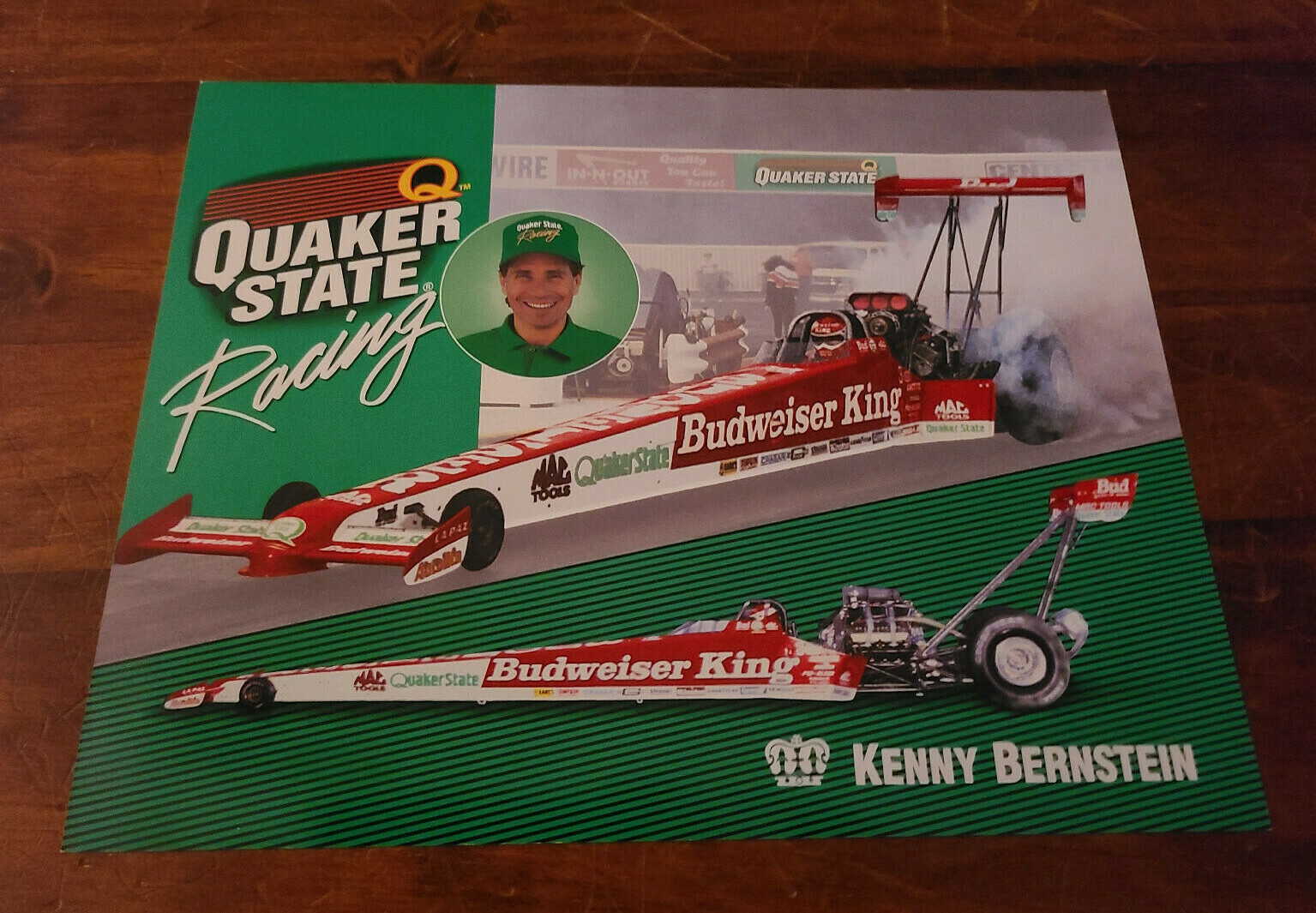 NHRA DRAG RACING KENNY BERNSTEIN 1994 QUAKER STATE BUDWEISER 8X10 PHOTO ...