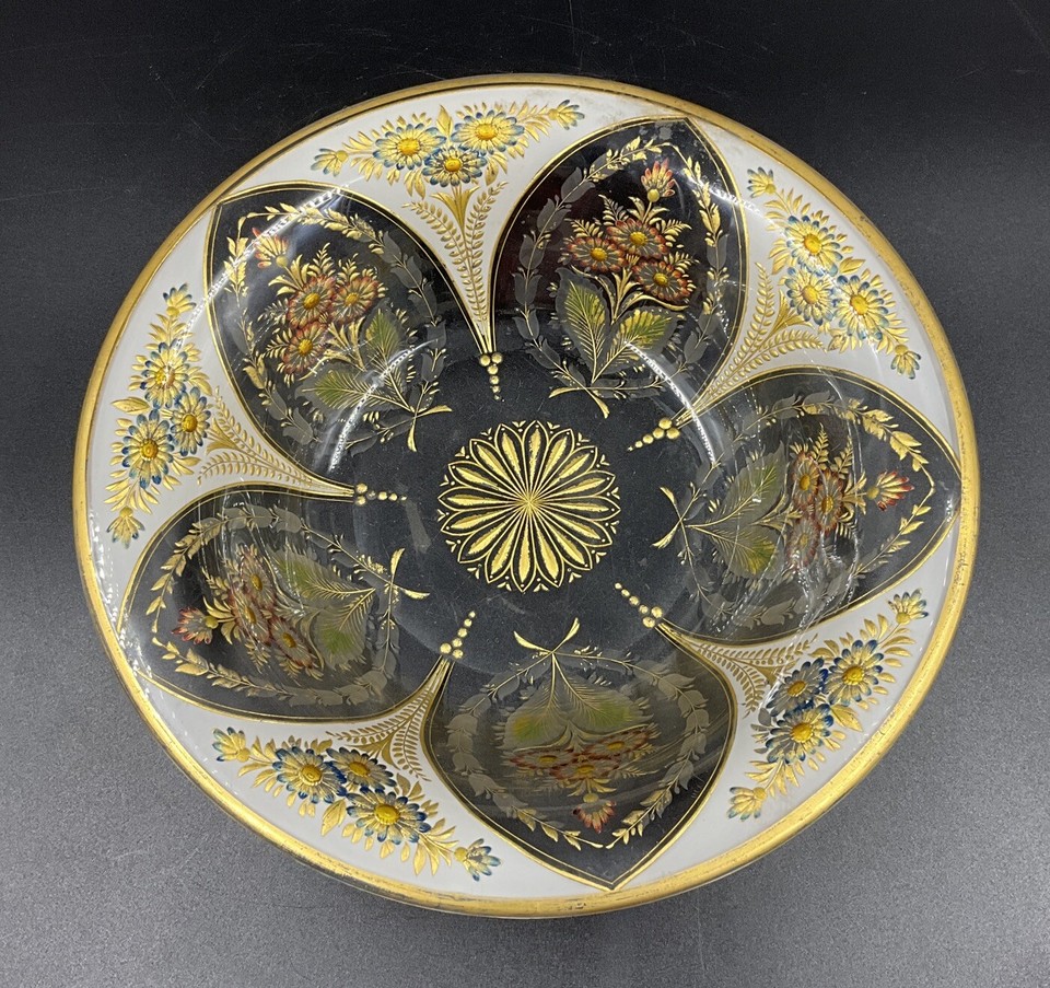 Antique Rare Glass Josephine Glassworks Bohemian Gold Plated Decorated ...