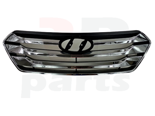 FOR HYUNDAI SANTA FE 12-15 NEW FRONT BUMPER GRILLE BLACK / CHROME 86350 ...