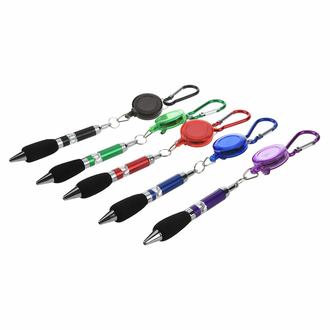 Key Ring Pen Retractable Cord Stationery Writing Pen Equipment keyring ...