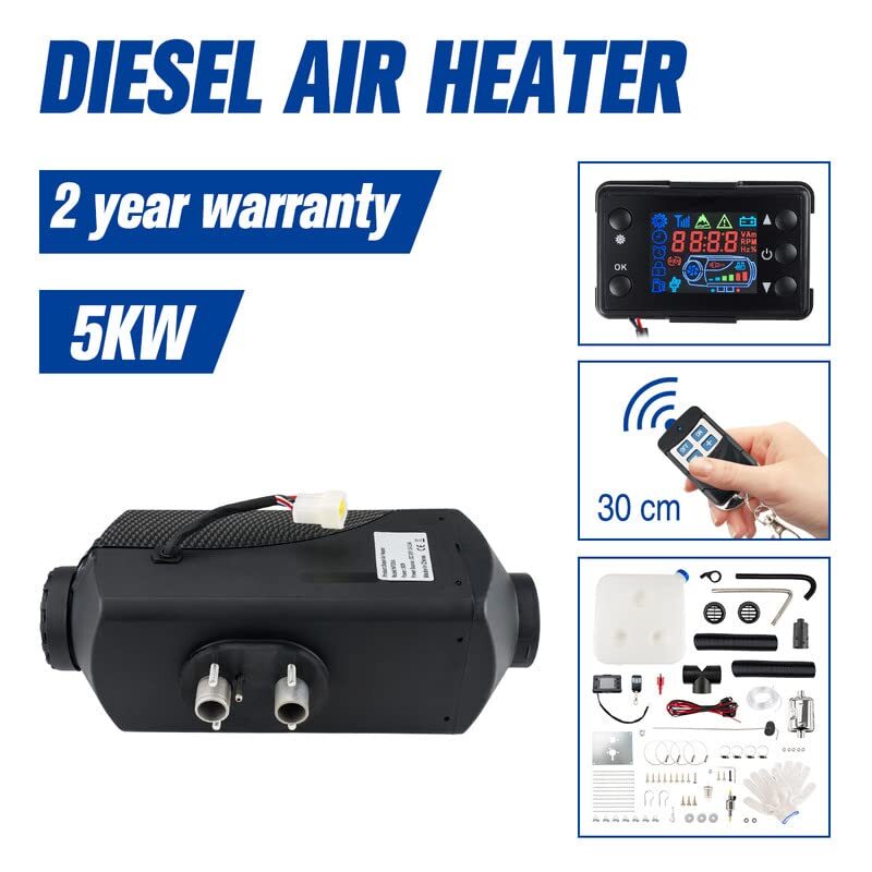 12V 5000W Diesel Air Heater Tank Remote Control FOR Car & Truck ...