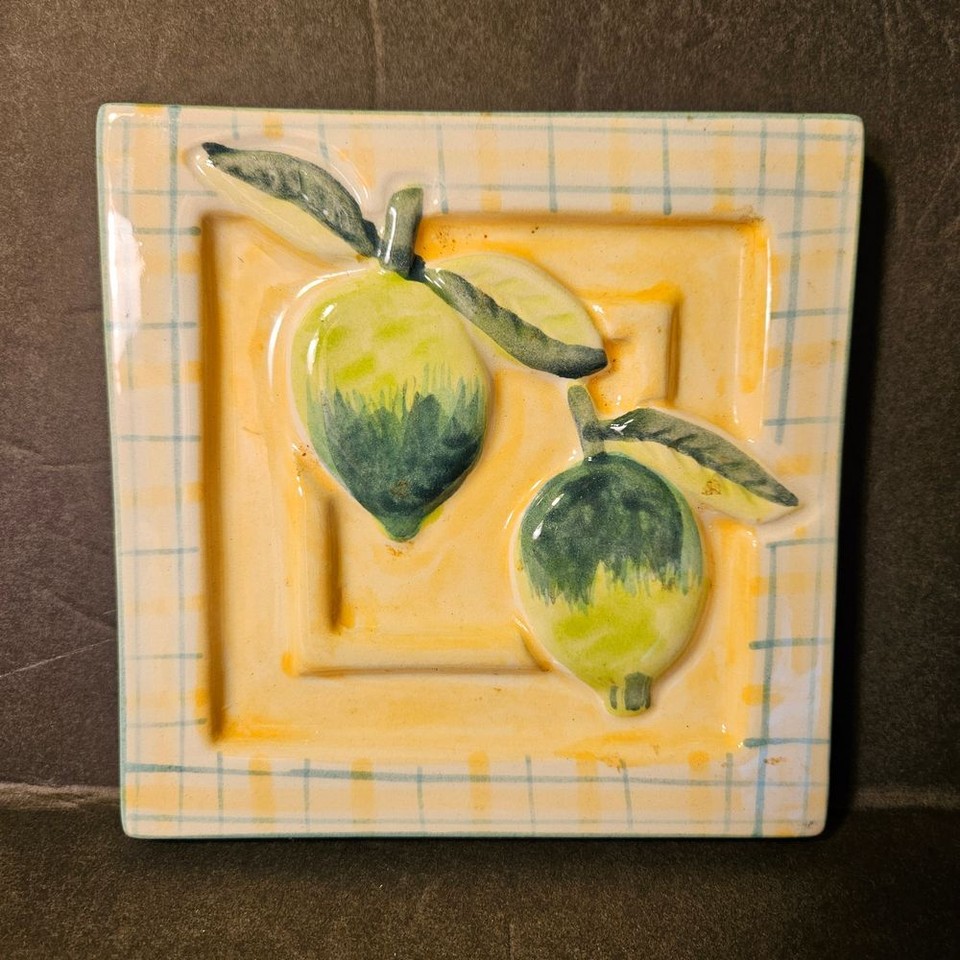 Laurie Gates Los Angeles Pottery Decorative Lime Design Ceramic Tile ...