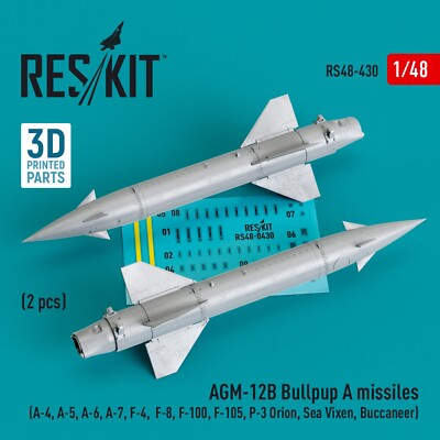 1/48 ResKit RS48-0430 AGM-12B Bullpup A missiles (2 pcs) (A-4, A-5, A-6 ...