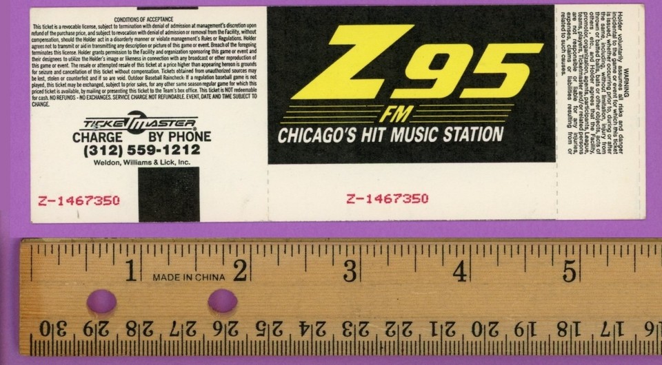 Defcon - 1990, July 20 - Chicago, Chances "R" Nightclub, Ticket Stub ...