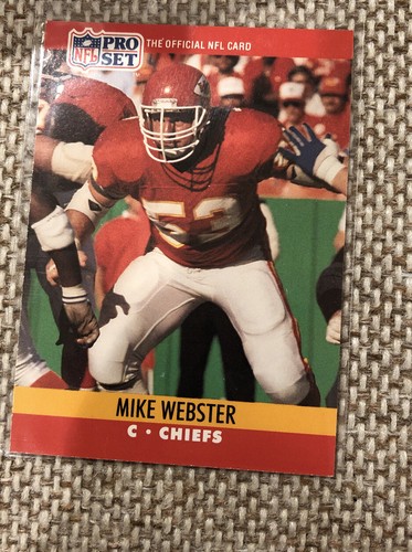 Rare Mike Webster Pro Set 1990 Card #537 Kansas City Chiefs NFL ...
