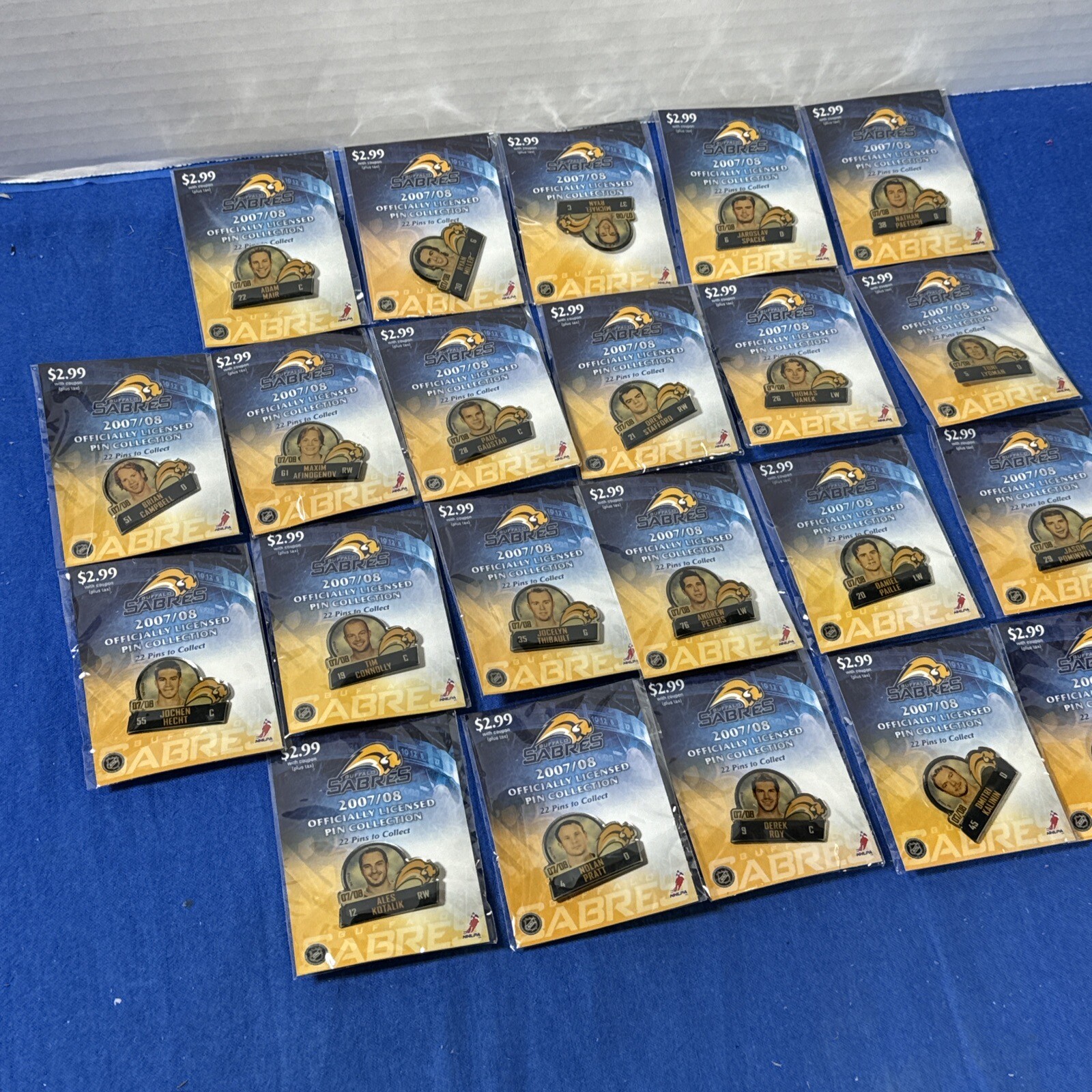 BUFFALO SABRES 2007-08 Complete Set Activa 22 Pin Collection New In ...