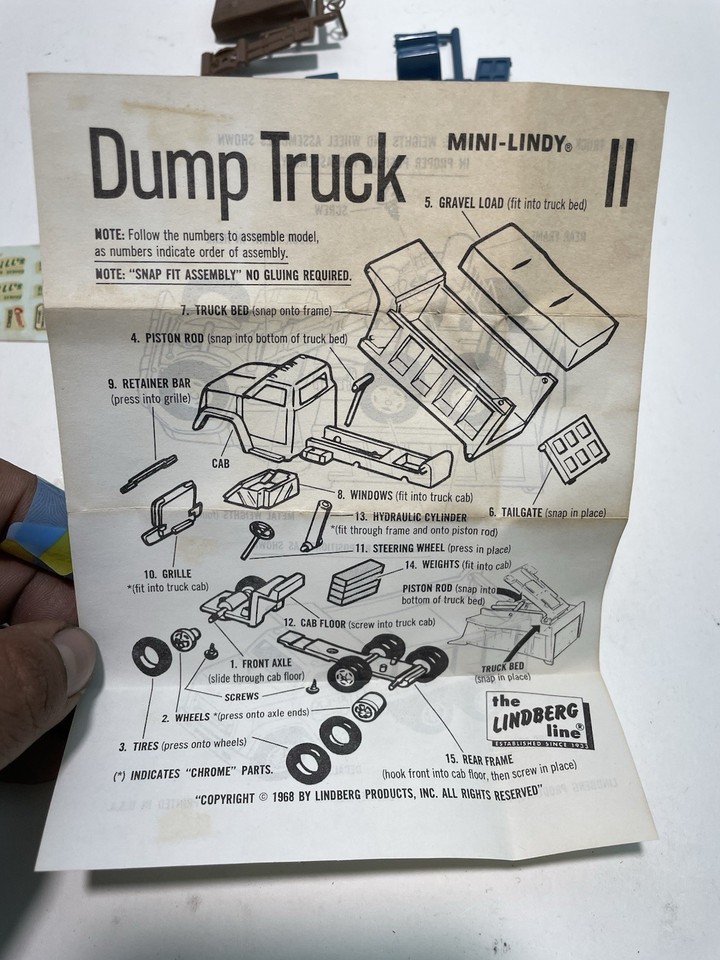 Mini-Lindy Dump Truck Lindberg Model Kit 11-39 New In Box Ho Scale ...