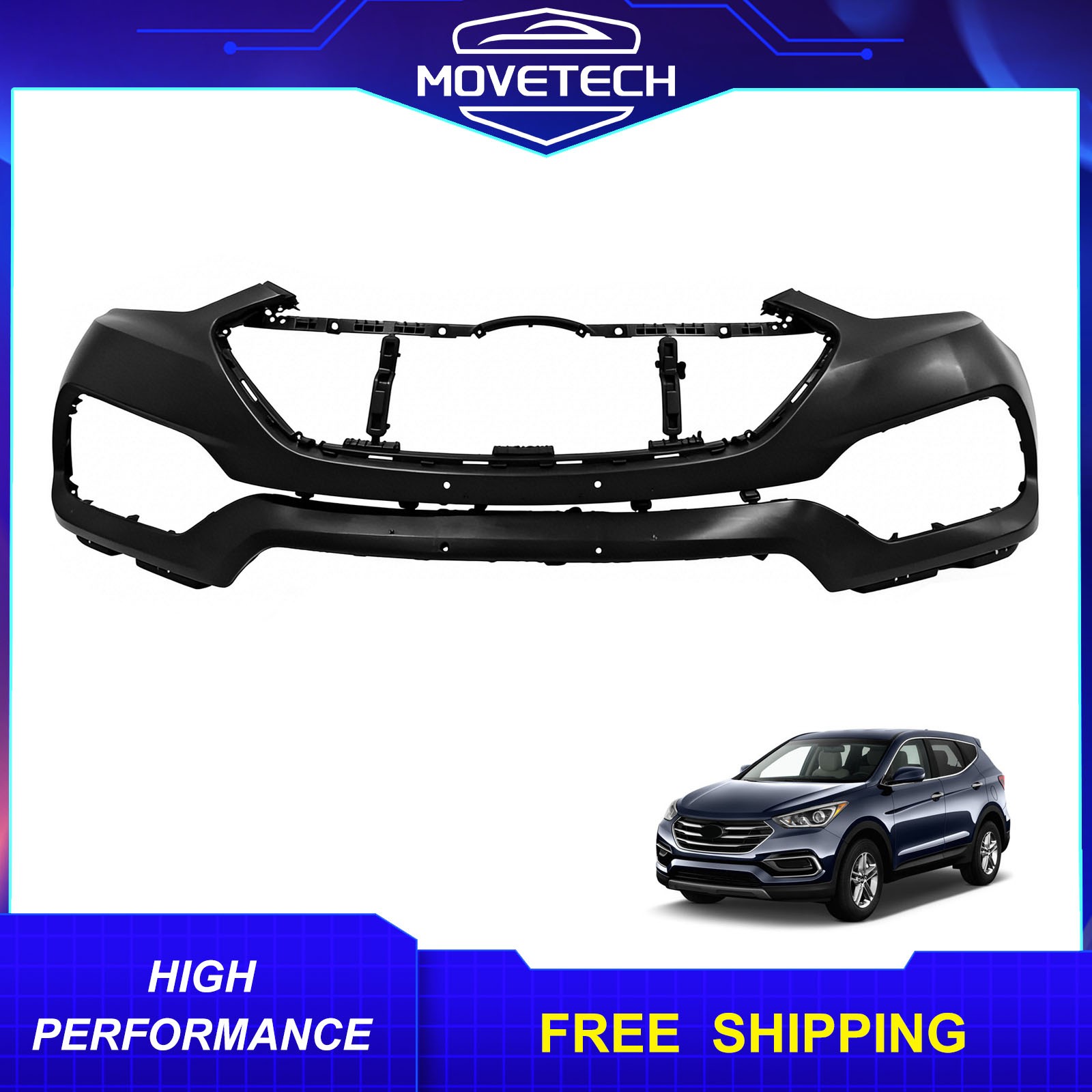 Front Bumper Cover For 2017 2018 Hyundai Santa Fe Sport 86511-4Z500 | eBay