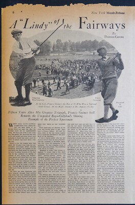 1928 Newspaper Sunday Magazine Page - Francis Ouimet Lindy of The ...