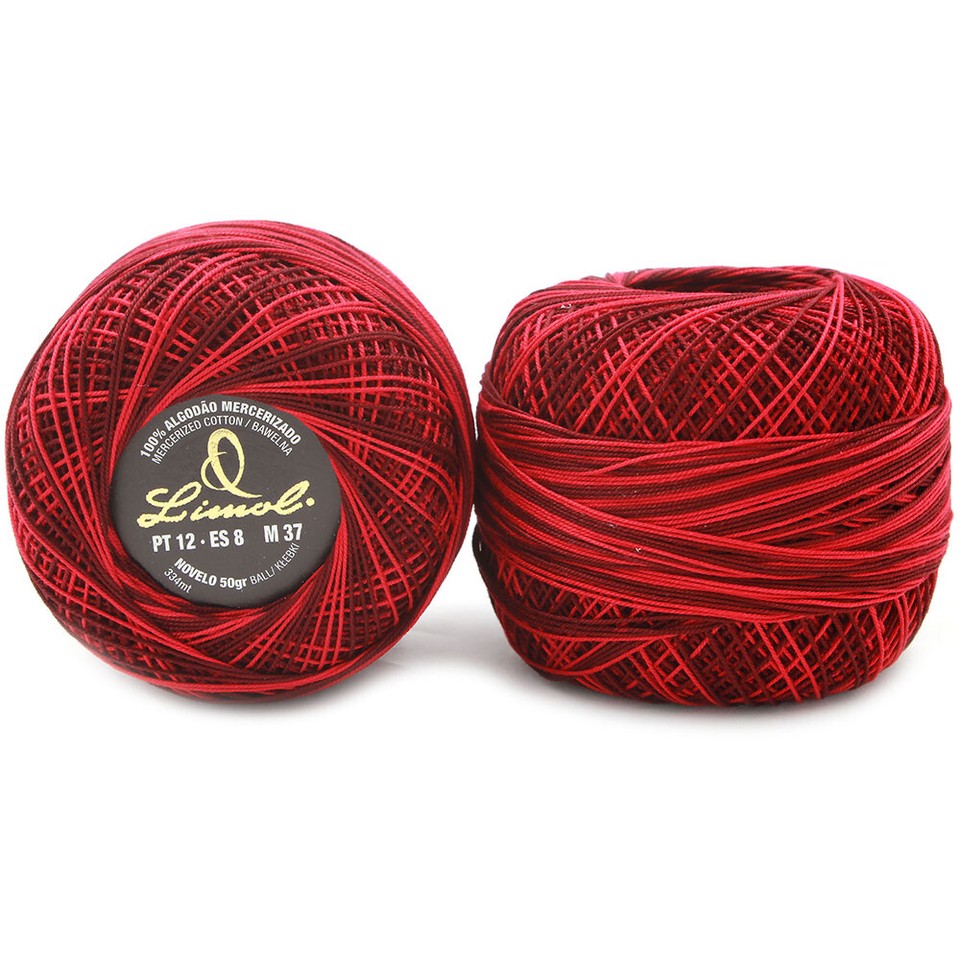Limol Size 12 Multicolor 50 Grs 100% Mercerized Crochet Thread Cotton ...