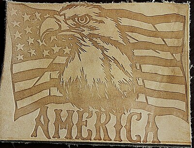 Leather Tooling Embossing Stamp AMERICAN FLAG & EAGLE for Veg Tanned ...