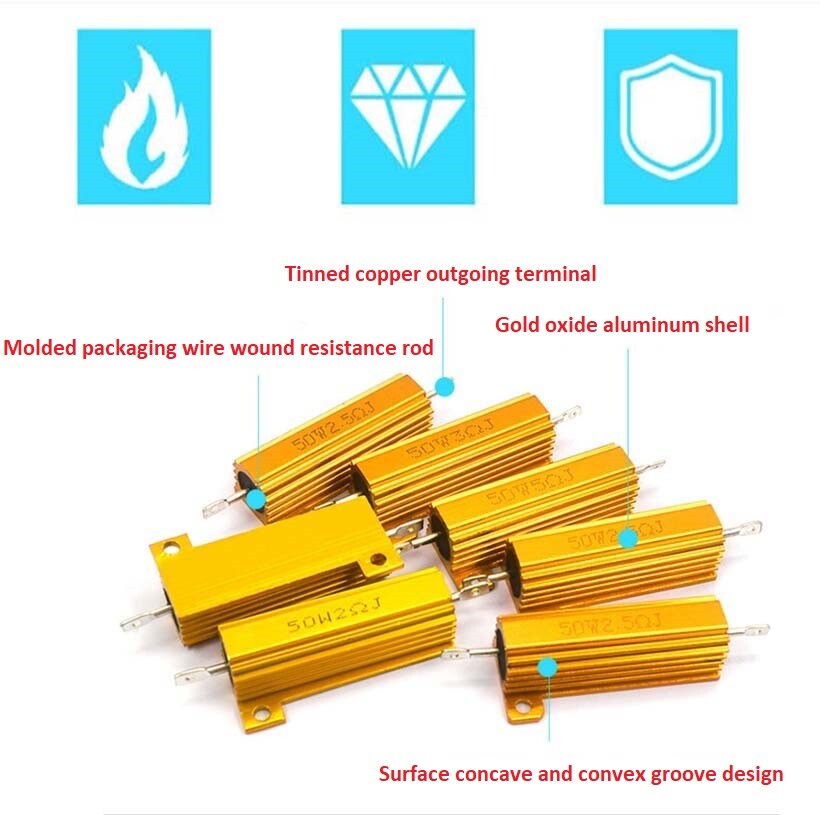 5W 10W -500W Watt High Power Aluminum shell Wirewound Metal Resistor 0 ...