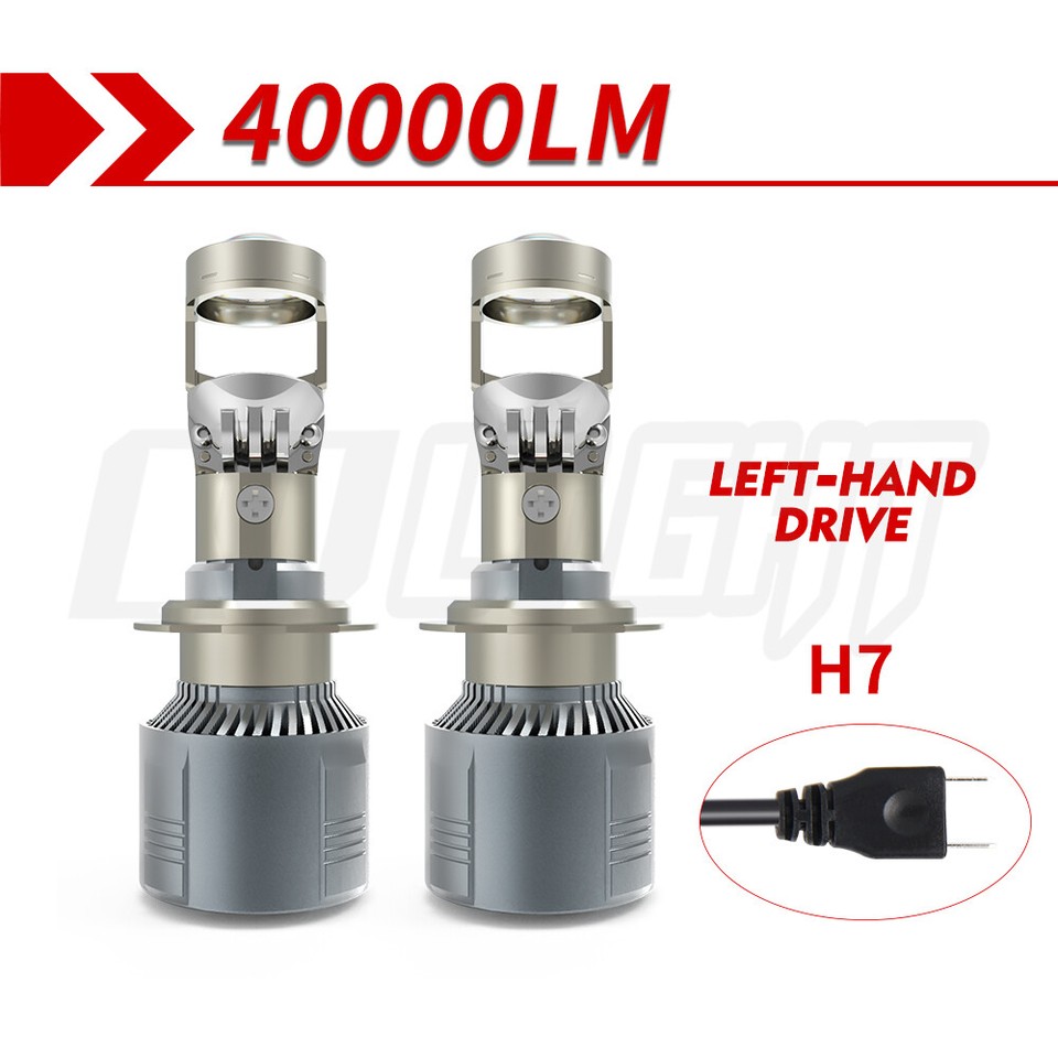 2Pcs H4/H7/H11 Mini Bi-LED Projector Lens LED Headlight Hi-Lo Beam ...