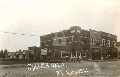 Chelsea, Okla. 1st National Bank corner 1907 RPPC Photo Postcard Copy ...