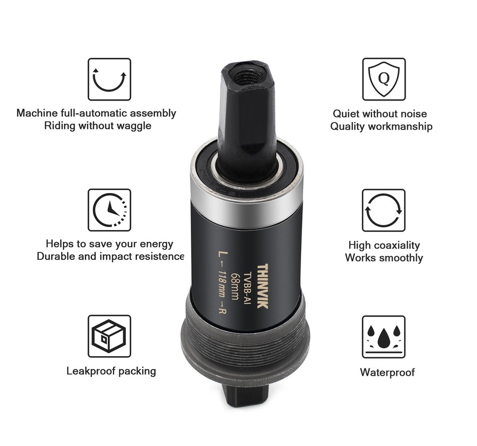 Square Tapered Bottom Bracket - 68mm English BSA with Shimano BB-UN26 ...