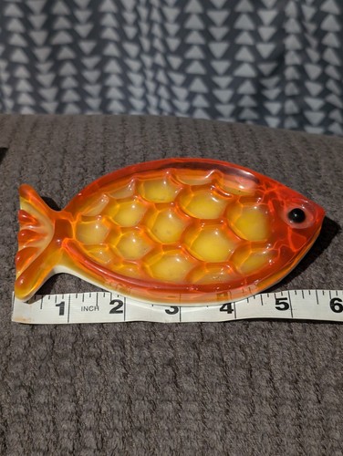 Vintage Resin Fish Shaped Soap dish Orange Pre Owned | eBay